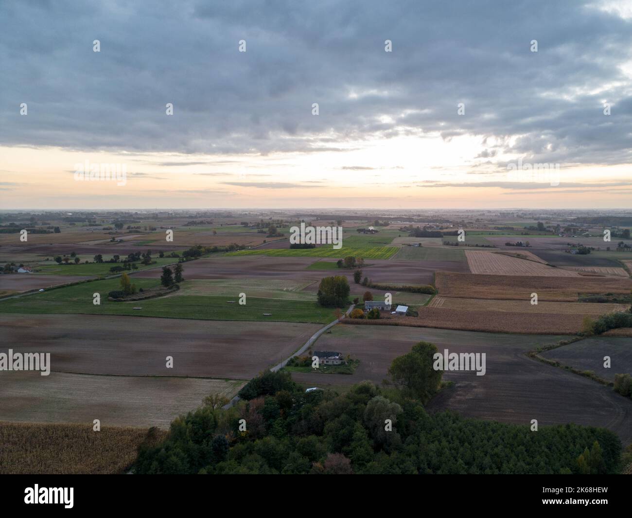 Gmina Chodecz, Poland. 12th Oct, 2022. This aerial photo shows the ...