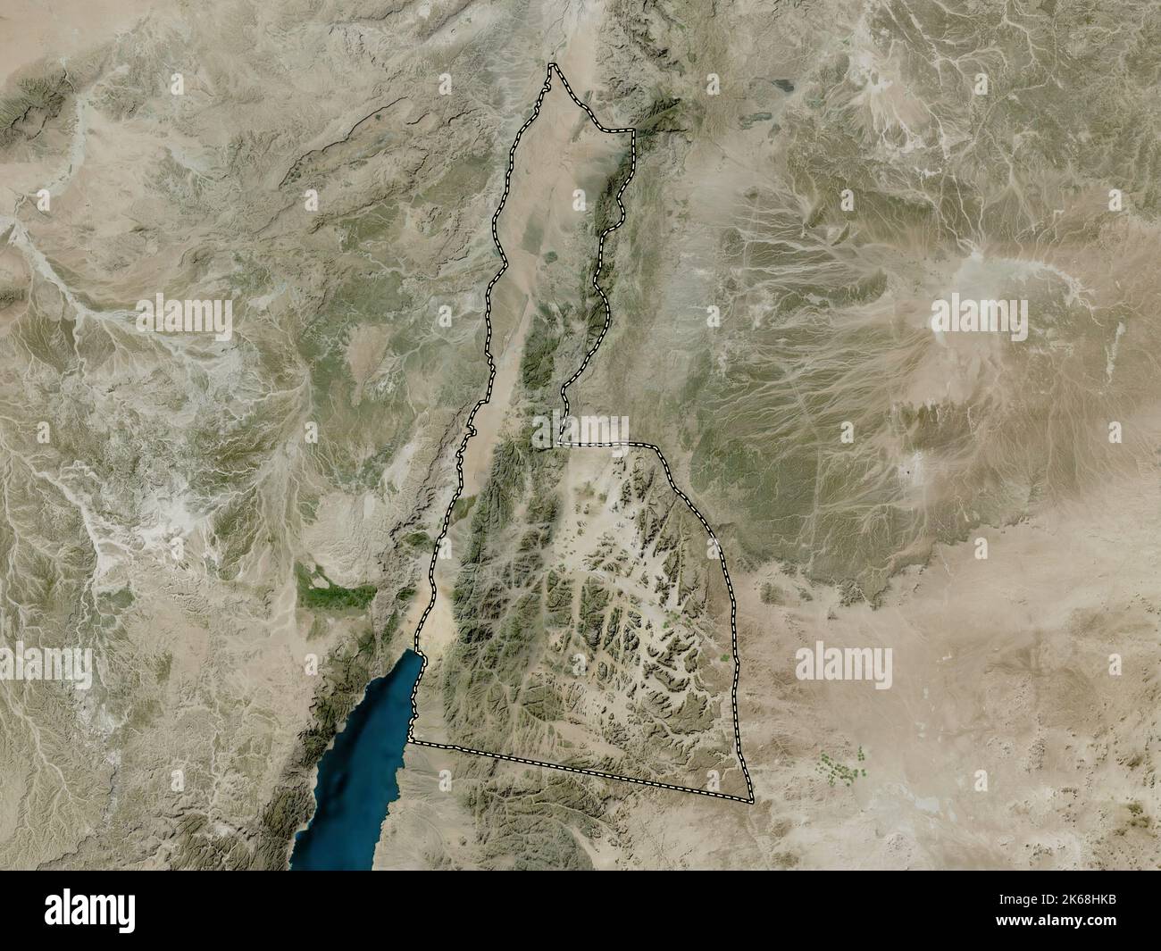 Aqaba, province of Jordan. High resolution satellite map Stock Photo ...