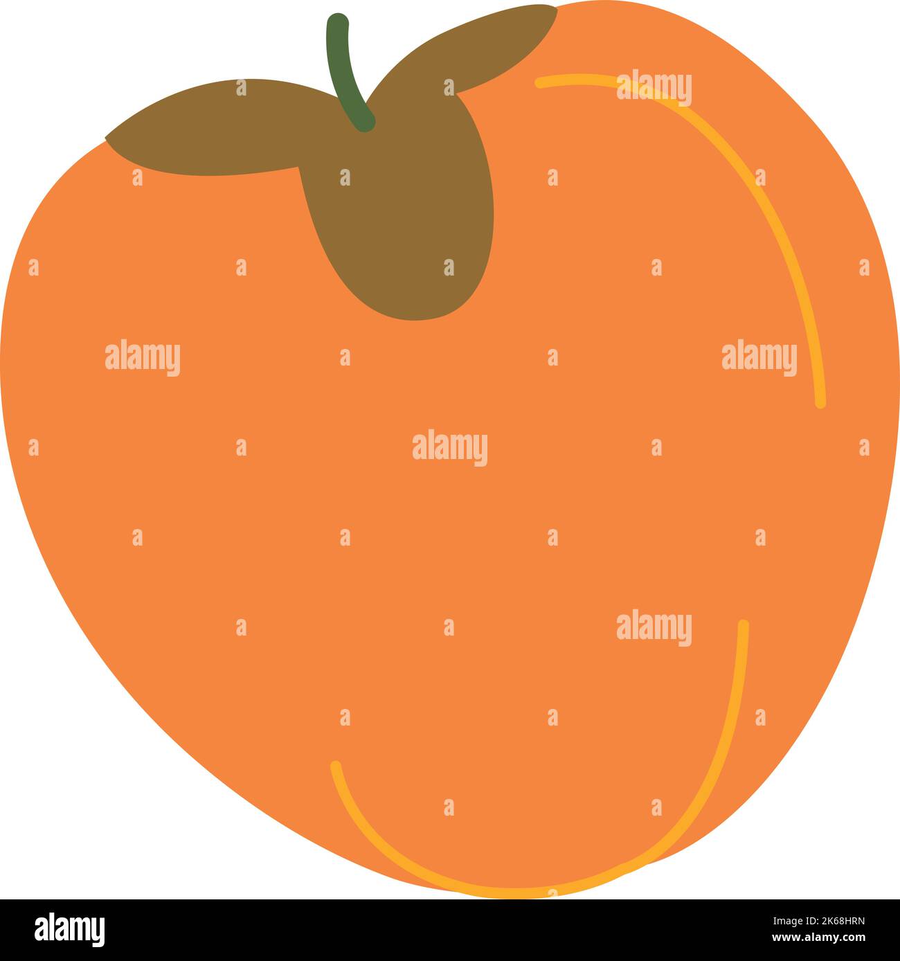 Persimmon icon. Hand drawn sweet asian fruit Stock Vector Image & Art ...