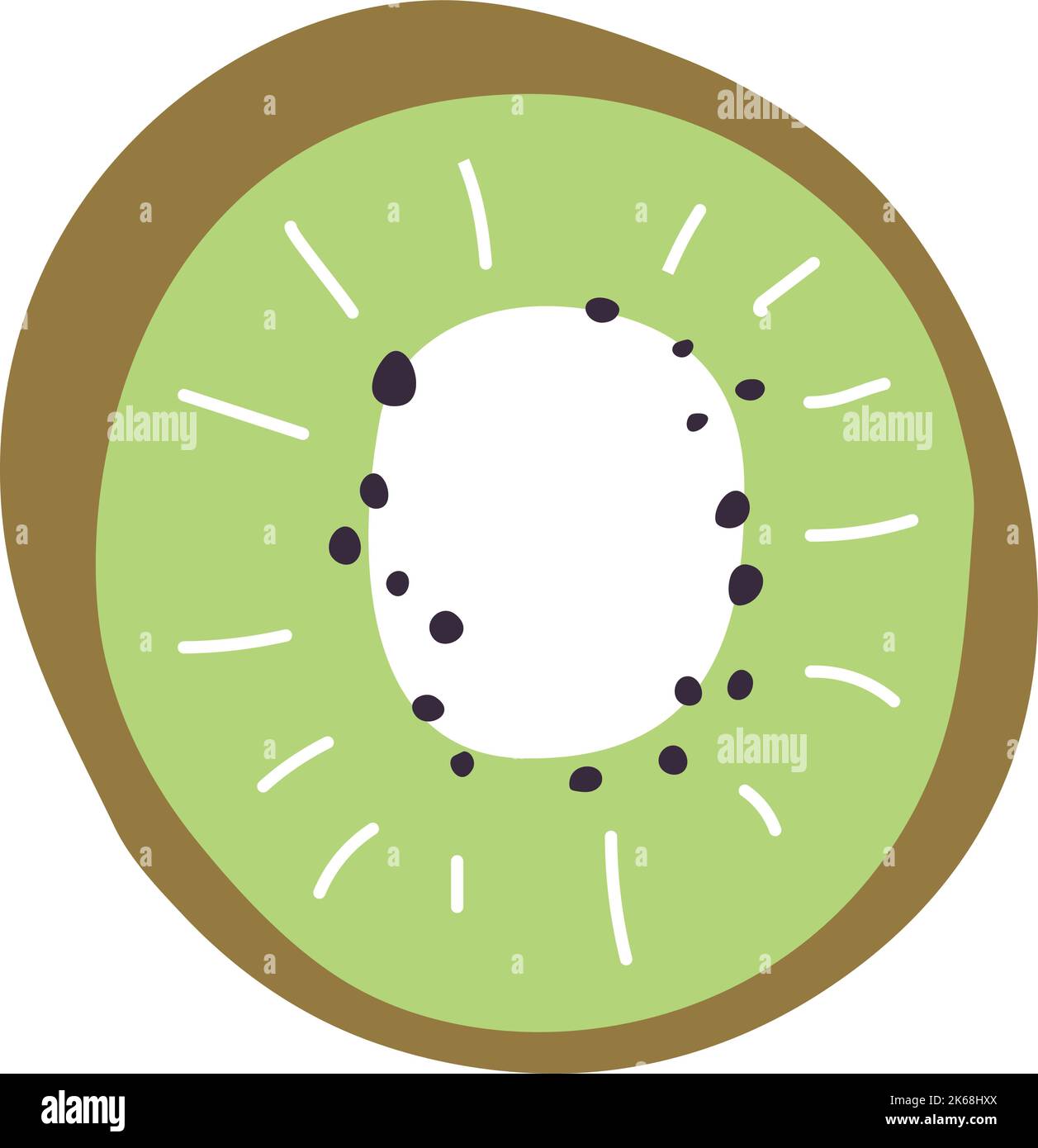 Kiwi cut icon. Hand drawn fruit slice Stock Vector Image & Art - Alamy