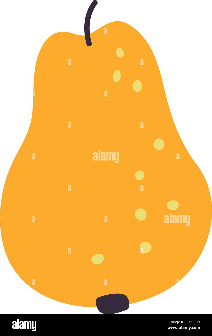 Pear doodle. Yellow fruit in hand drawn style Stock Vector Image & Art ...