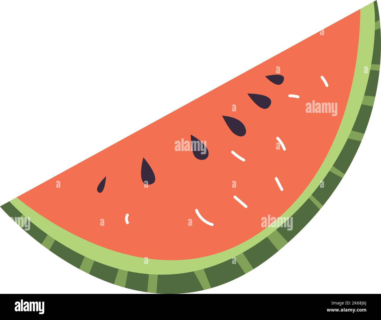 Watermelon slice icon. Summer fruit in hand drawn style Stock Vector ...