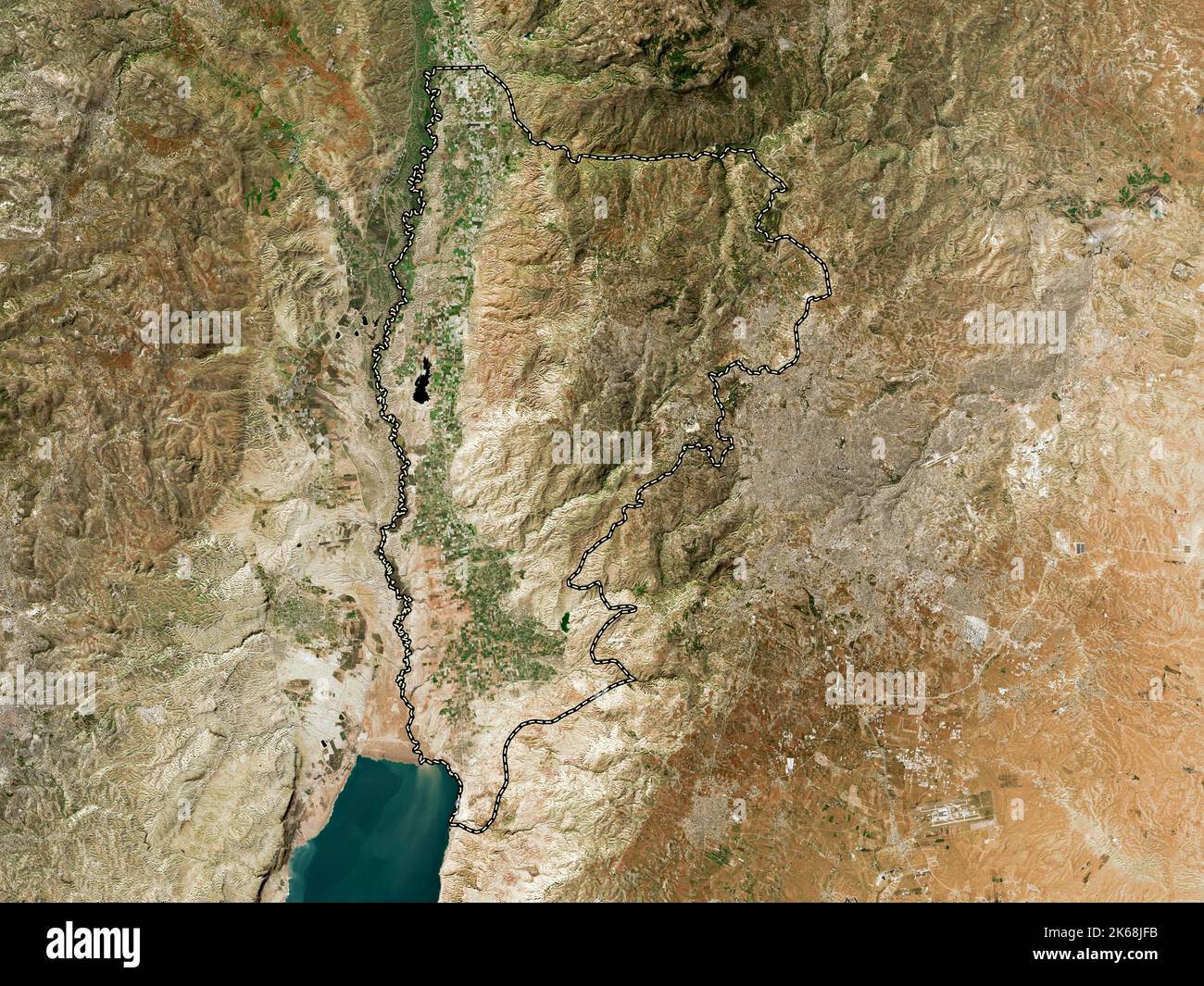 Balqa, province of Jordan. High resolution satellite map Stock Photo ...