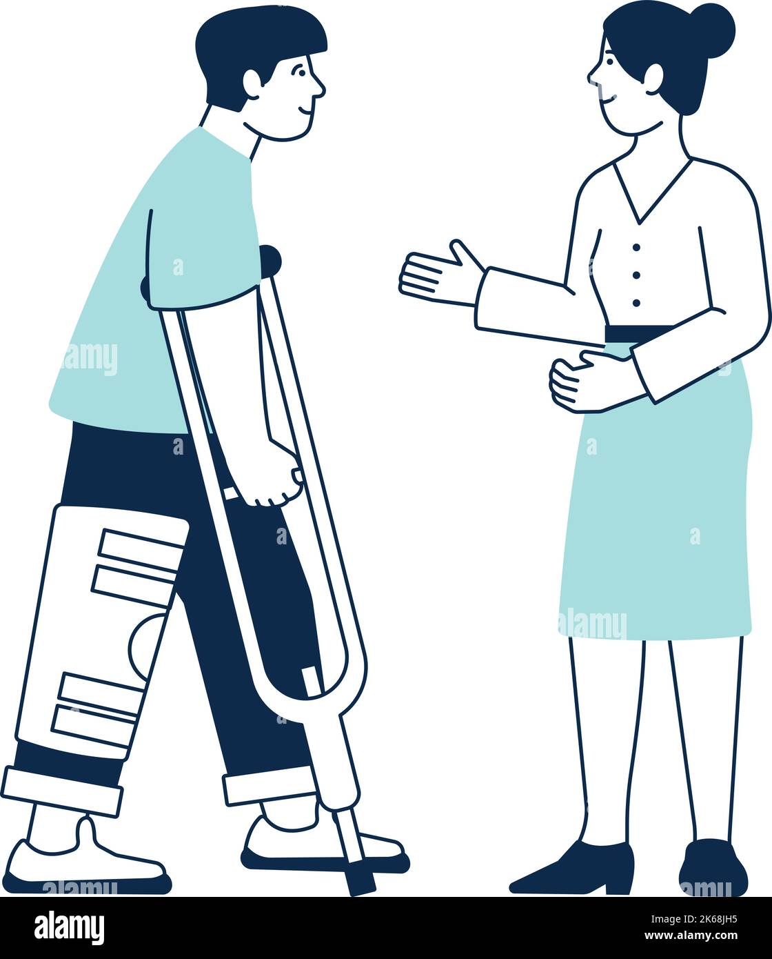 Senior woman talking nurse Stock Vector Images - Alamy