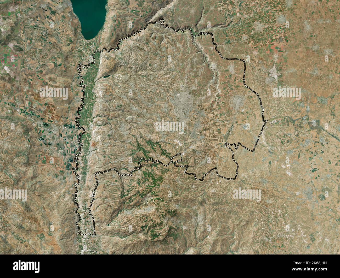 Irbid, province of Jordan. High resolution satellite map Stock Photo ...