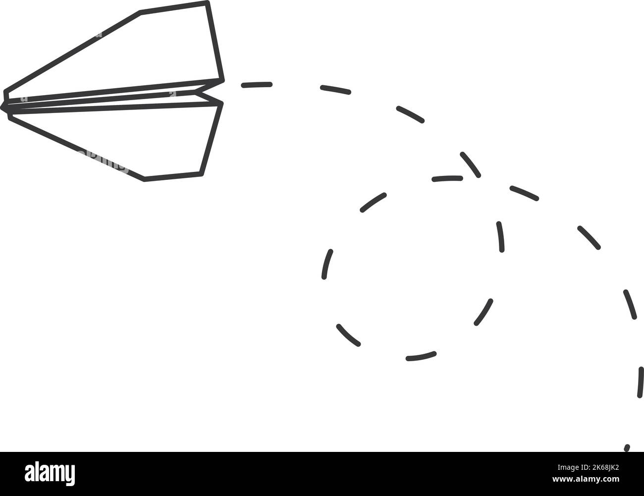 Airplane route symbol. Paper plane with dashed trail Stock Vector Image ...