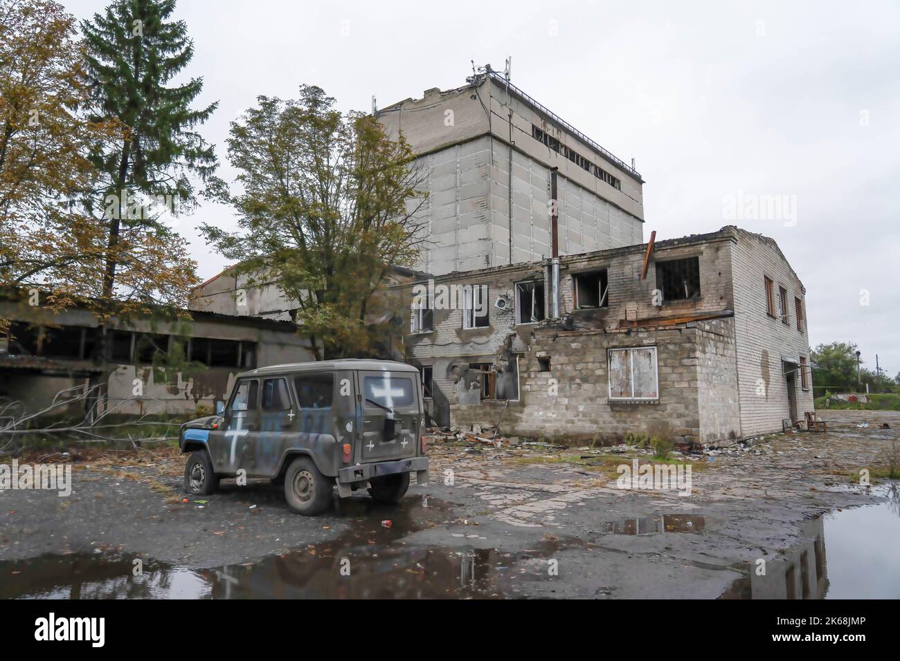 Lyman, Ukraine. 11th Oct, 2022. A Ukrainian military vehicle is seen in ...