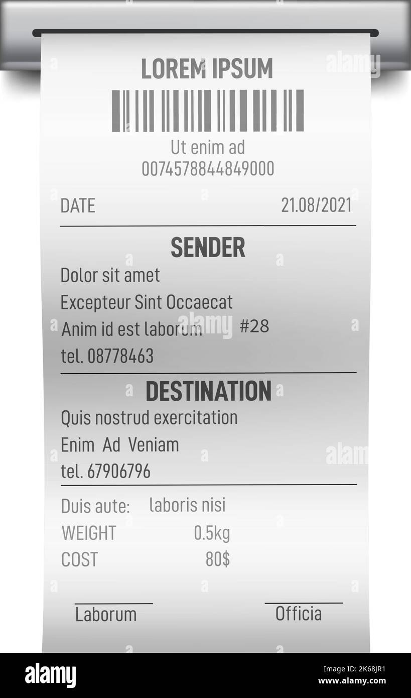 Printed sale checkout receipt mockup. Realistic paper bill Stock Vector ...