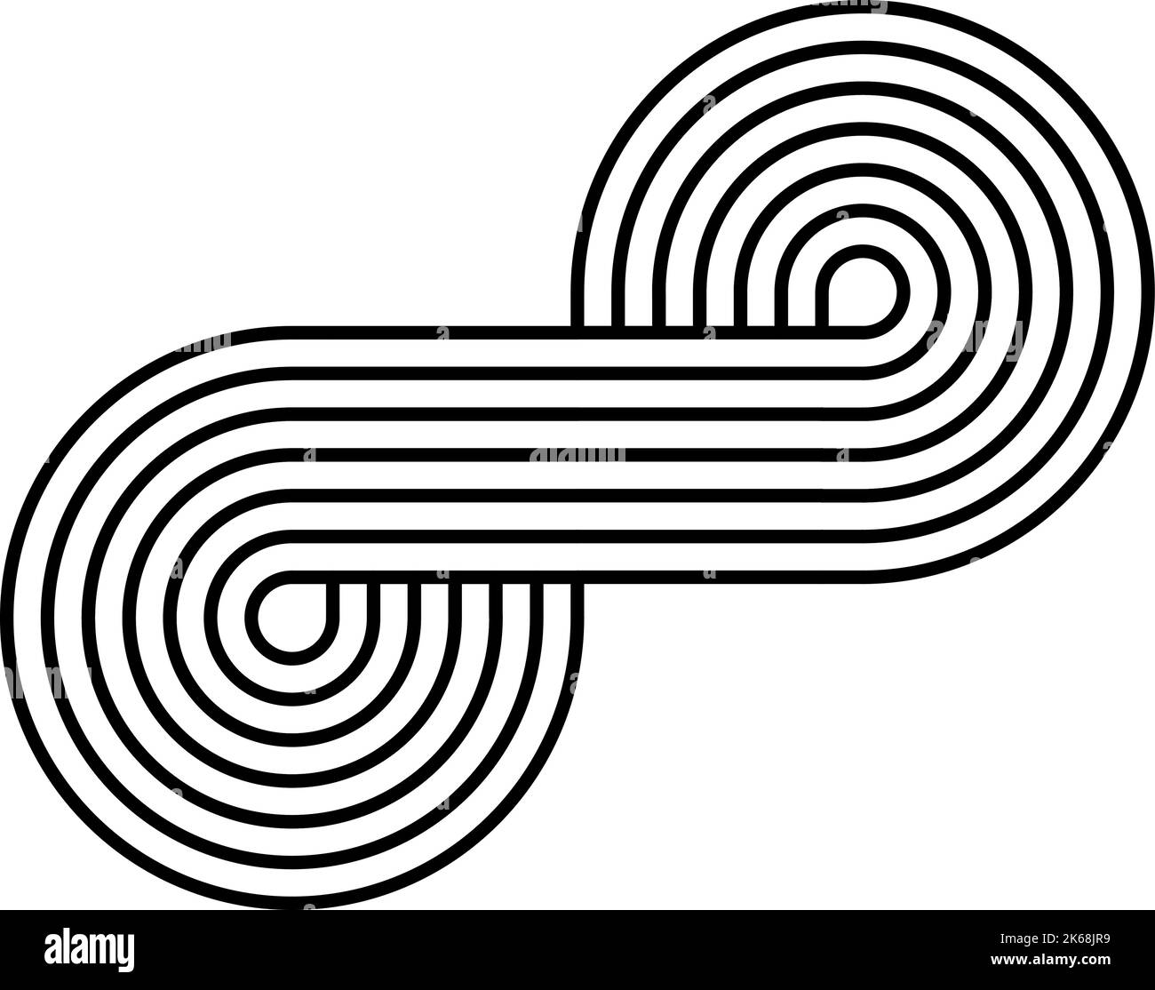 Infinity gometric black line symbol in mid century style Stock Vector ...