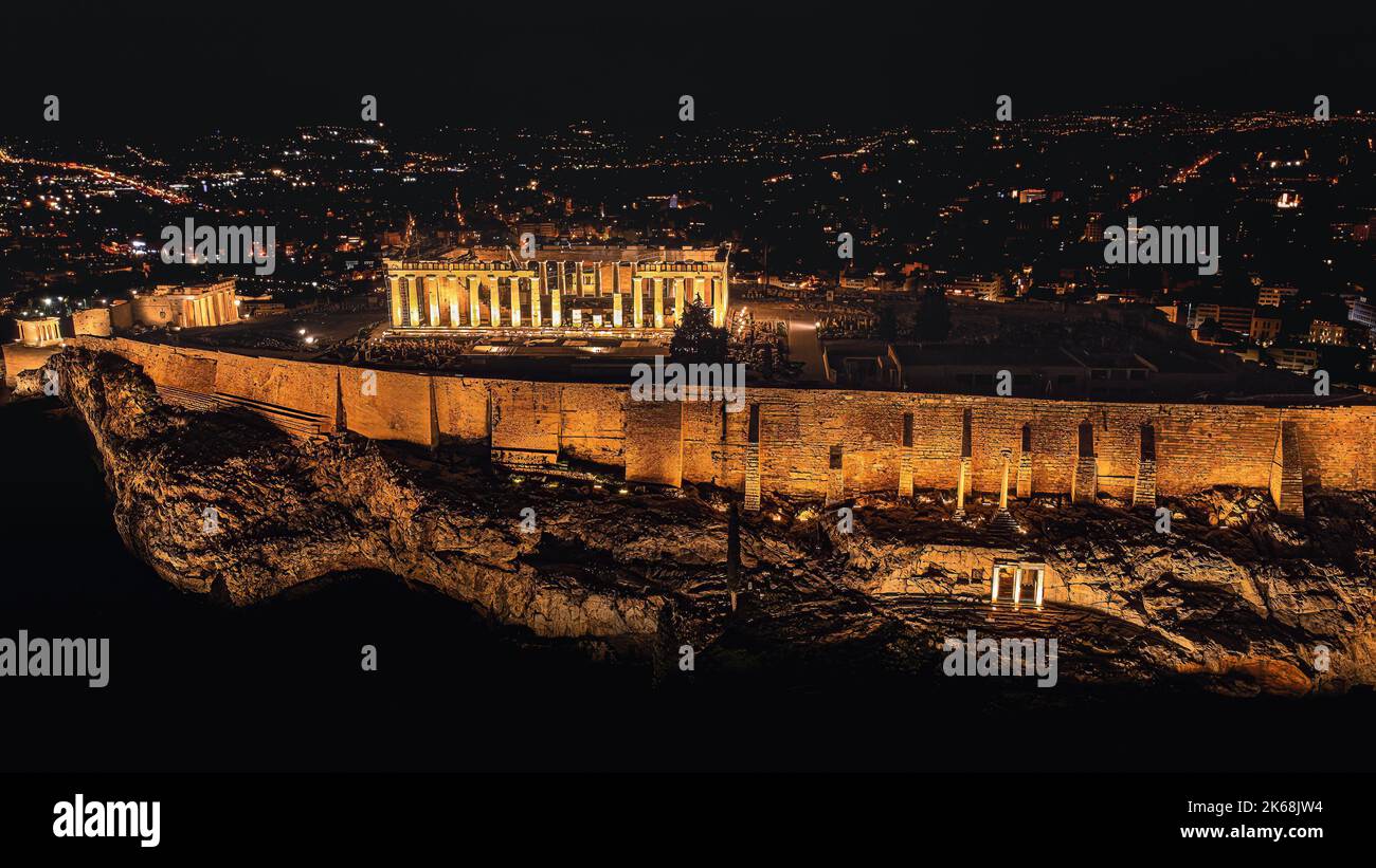 A panoramic view of the Parthenon Temple of Acropolis in Athens at ...
