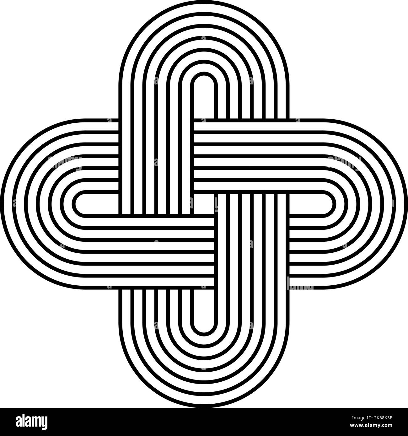 Bohemian black line emblem. Retro decorative loop Stock Vector Image ...