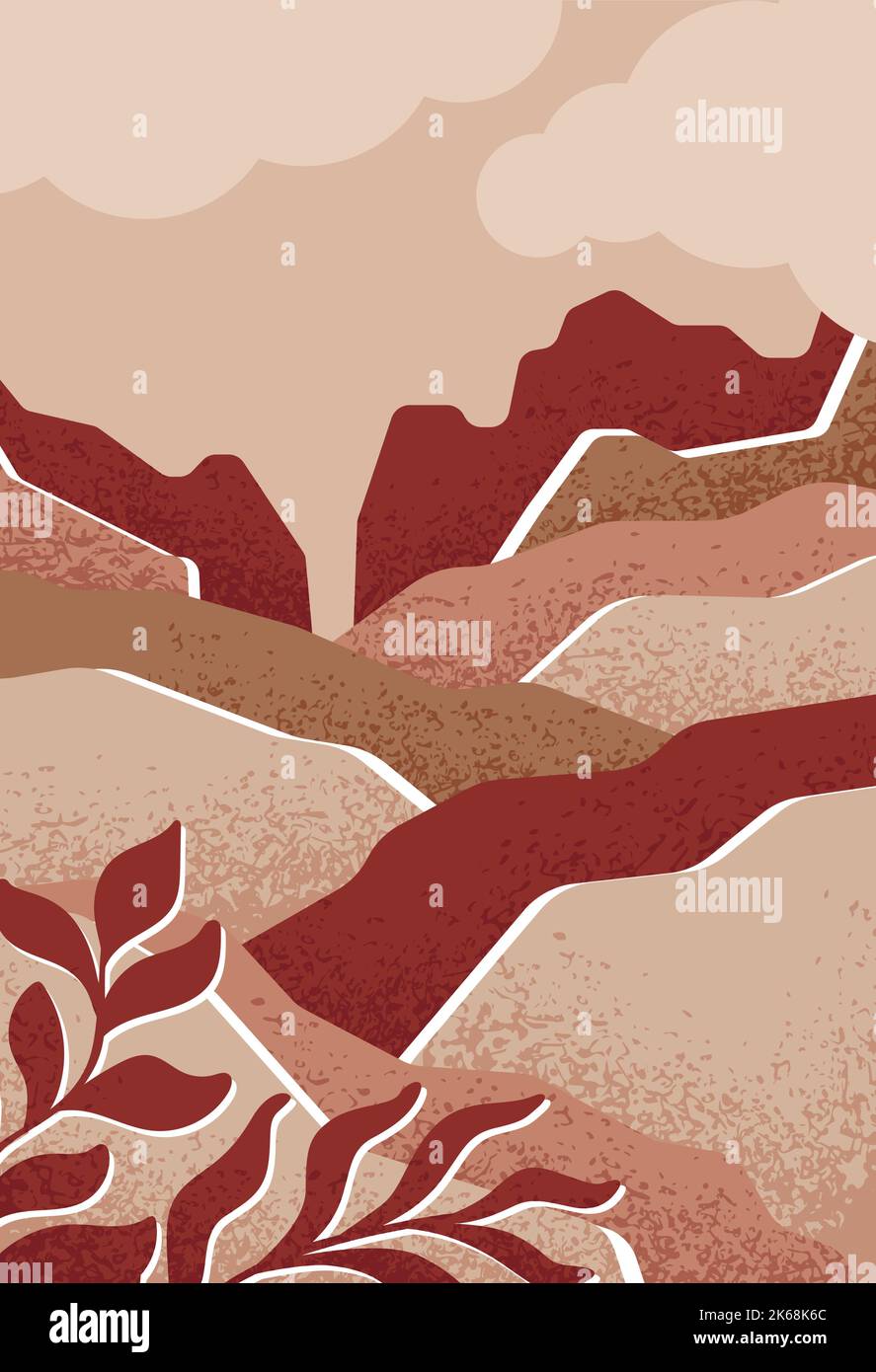 Nature scene poster. Minimalistic landscape vertical scene Stock Vector ...