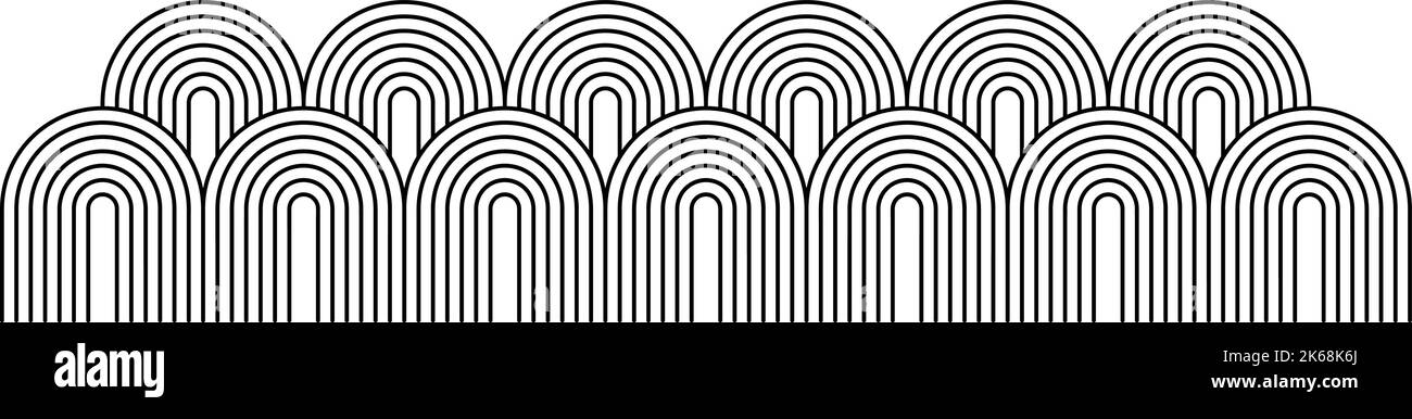 Mid century modern decorative black line border Stock Vector Image ...