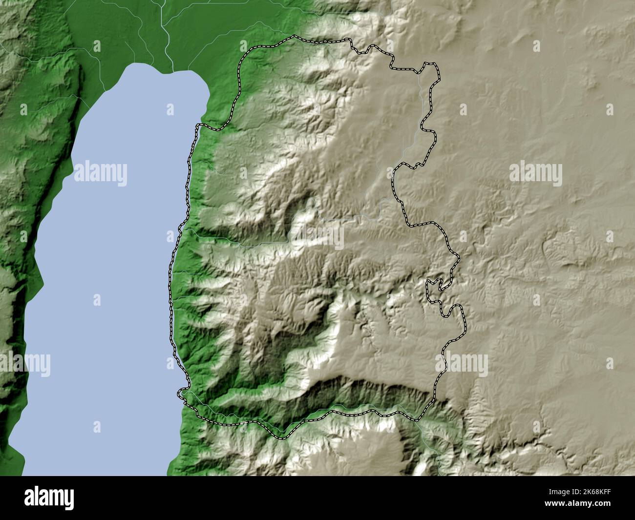 Madaba, province of Jordan. Elevation map colored in wiki style with ...