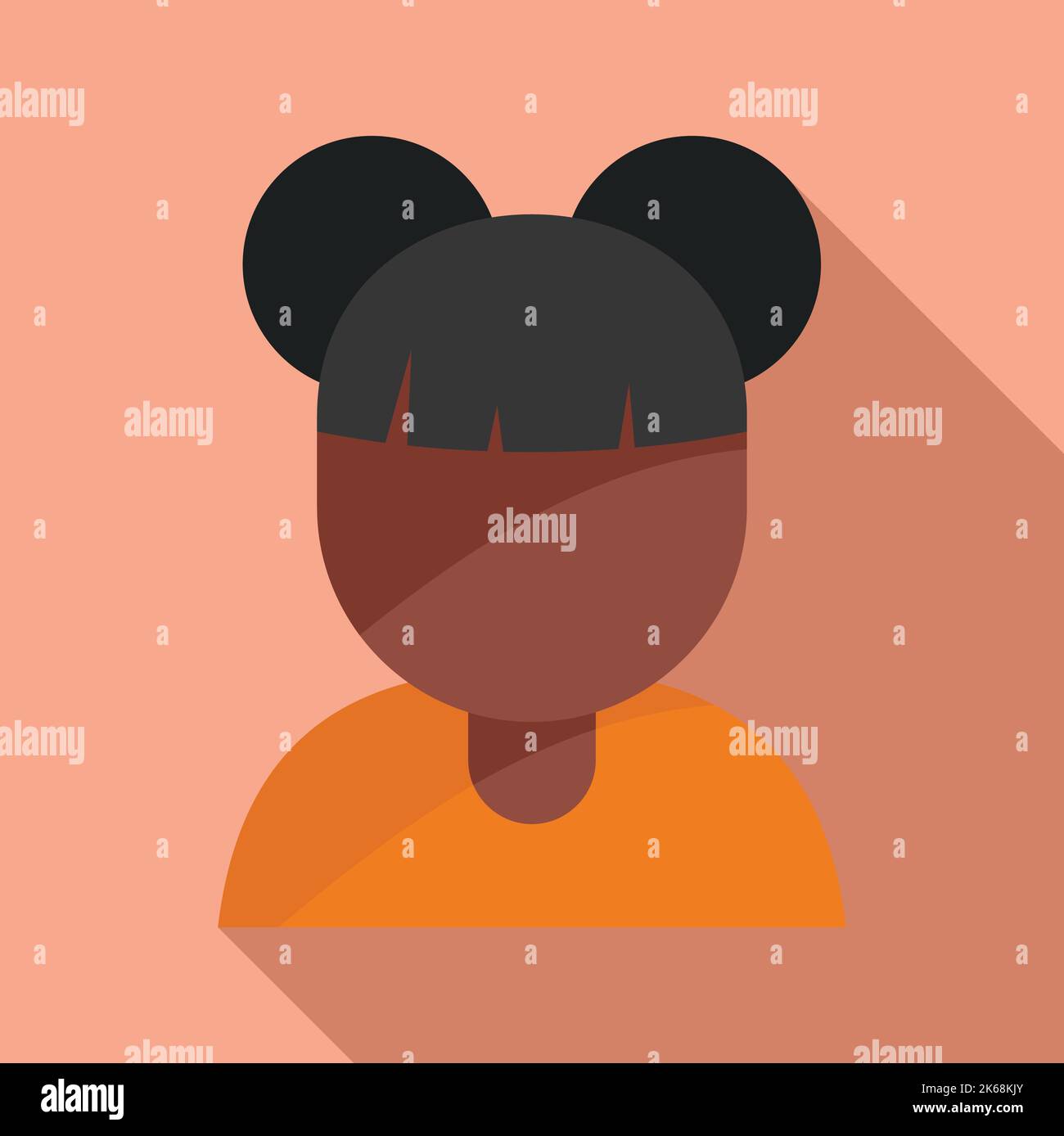 Happy African Girl Icon Flat Vector Person Work Tribal Imagine Stock Vector Image And Art Alamy