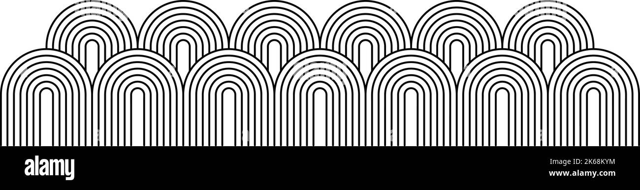 Mid century modern decorative black line border Stock Vector Image ...