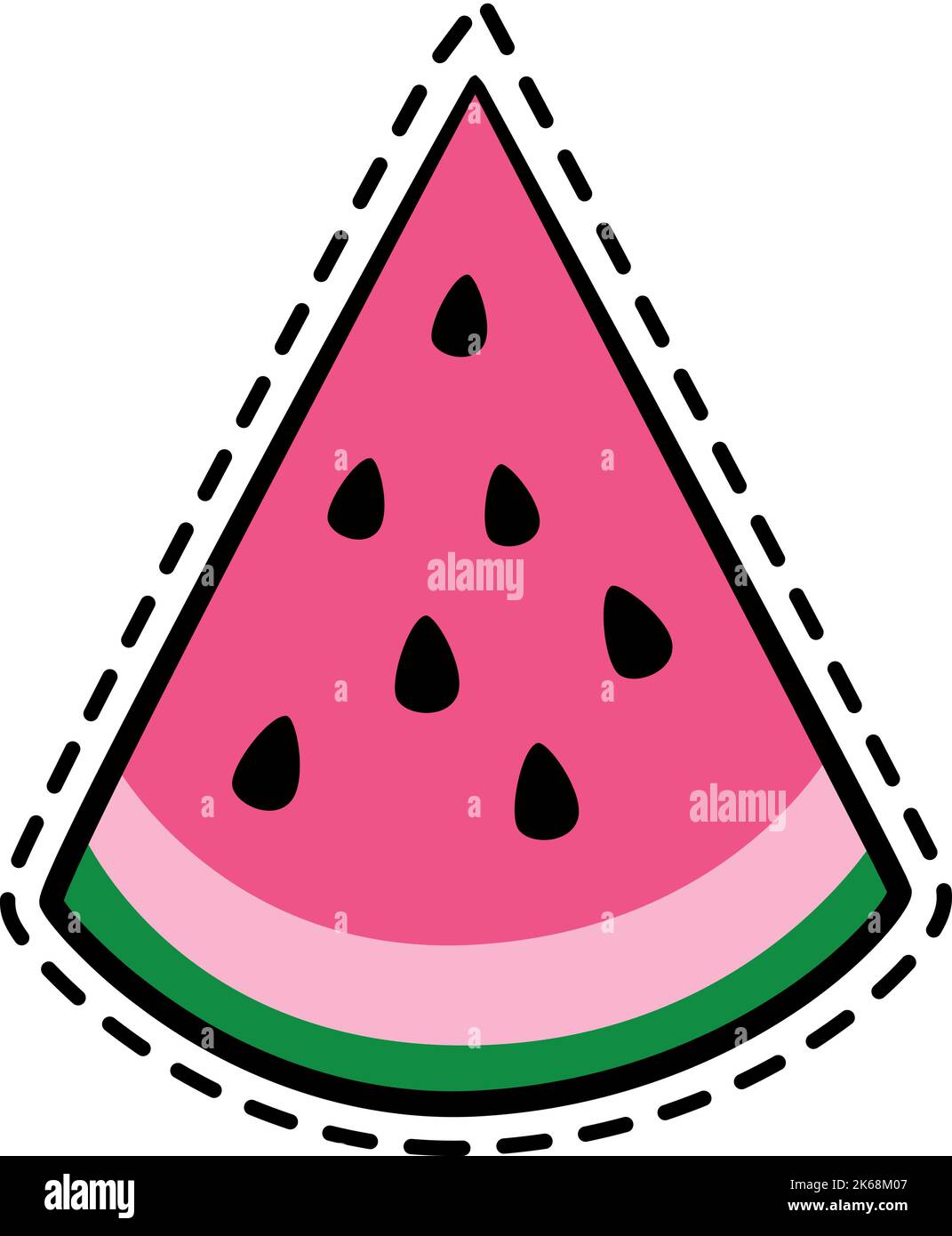 Watermelon slice sticker. Sweet summer style patch Stock Vector Image ...