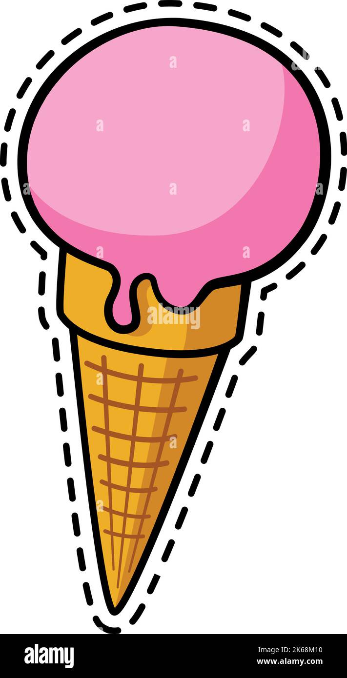 Ice cream sticker. Retro comic summer patch Stock Vector Image & Art ...