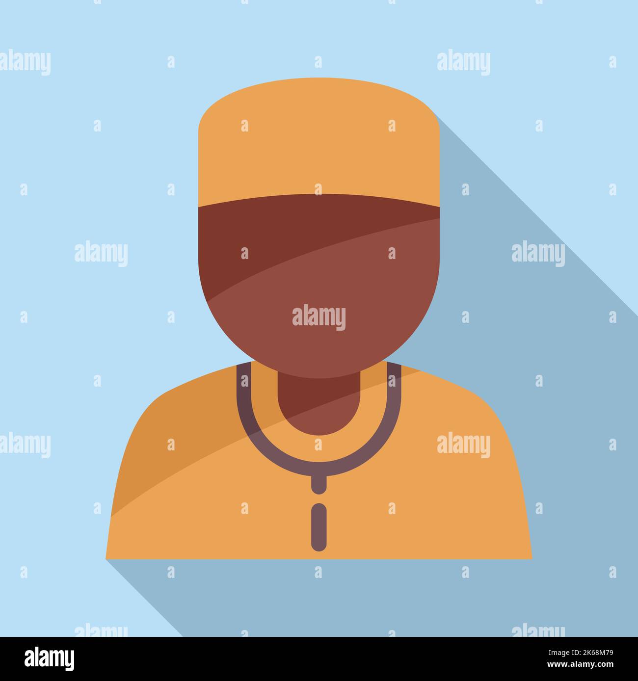 African business person icon flat vector. Happy work. Tribal ...