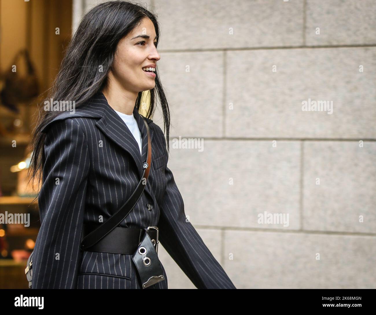 MILAN, Italy- September 24 2022: Caroline Issa on the street in Milan ...