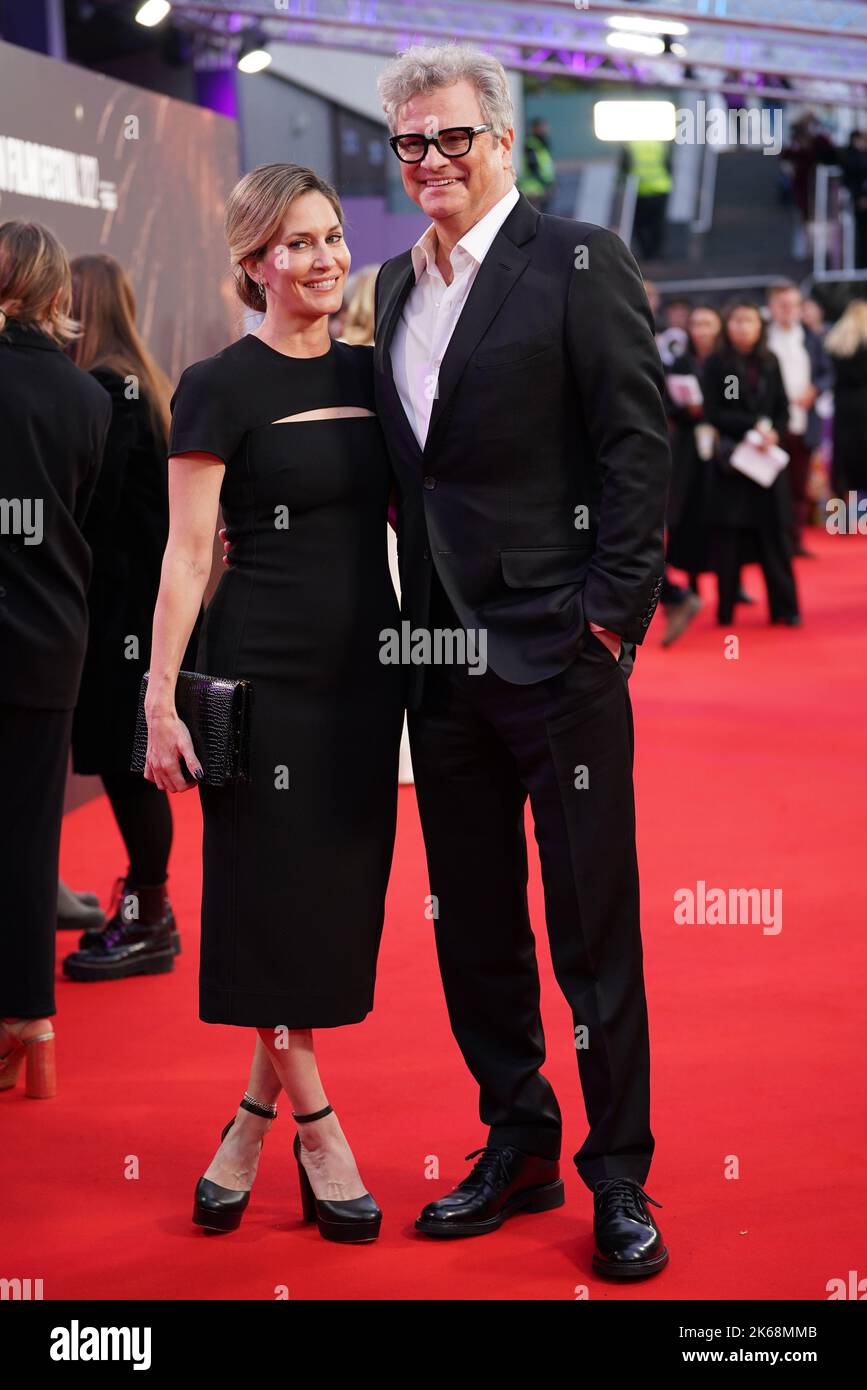 Colin Firth and Maggie Cohn attending the European premiere of Empire ...