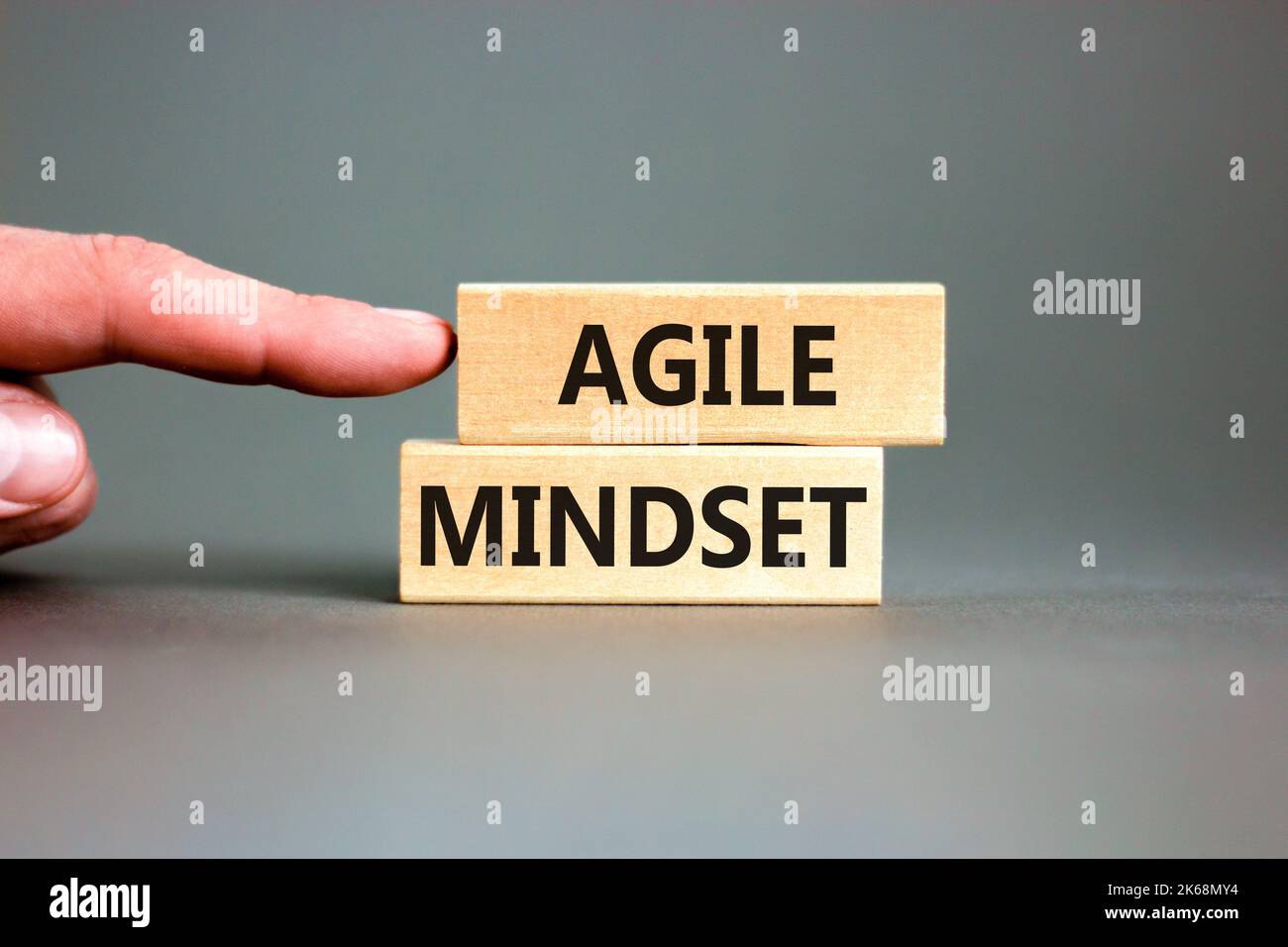 Agile mindset symbol. Concept words Agile mindset on wooden blocks ...