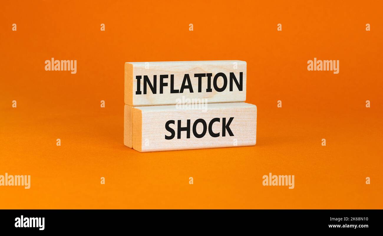 Inflation shock symbol. Concept words Inflation shock on wooden blocks ...