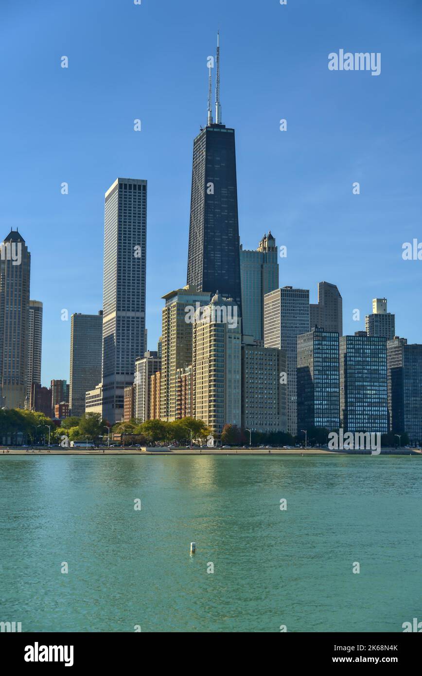 A vertical shot of skyscrapers in Chicago, Illinois, USA Stock Photo ...