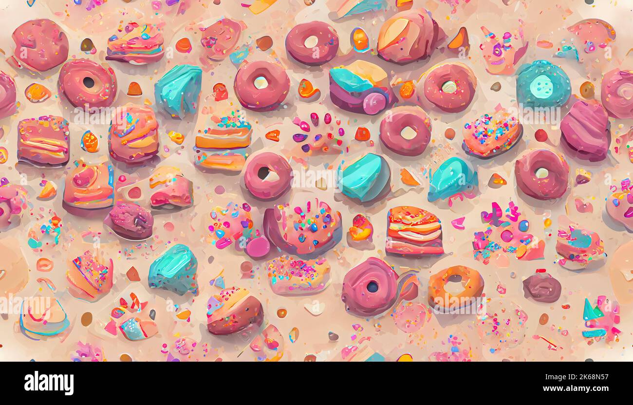 Donuts in rows of colors and tasty flavors. creative background of ...