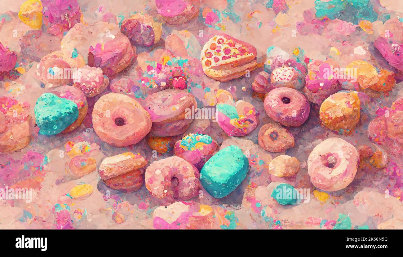 Donuts in rows of colors and tasty flavors. creative background of ...