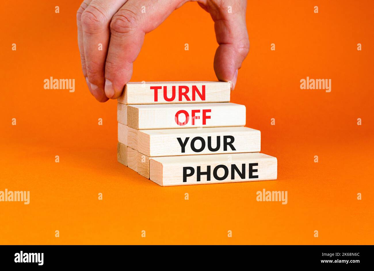 Turn off your phone symbol. Concept words Turn off your phone on wooden ...