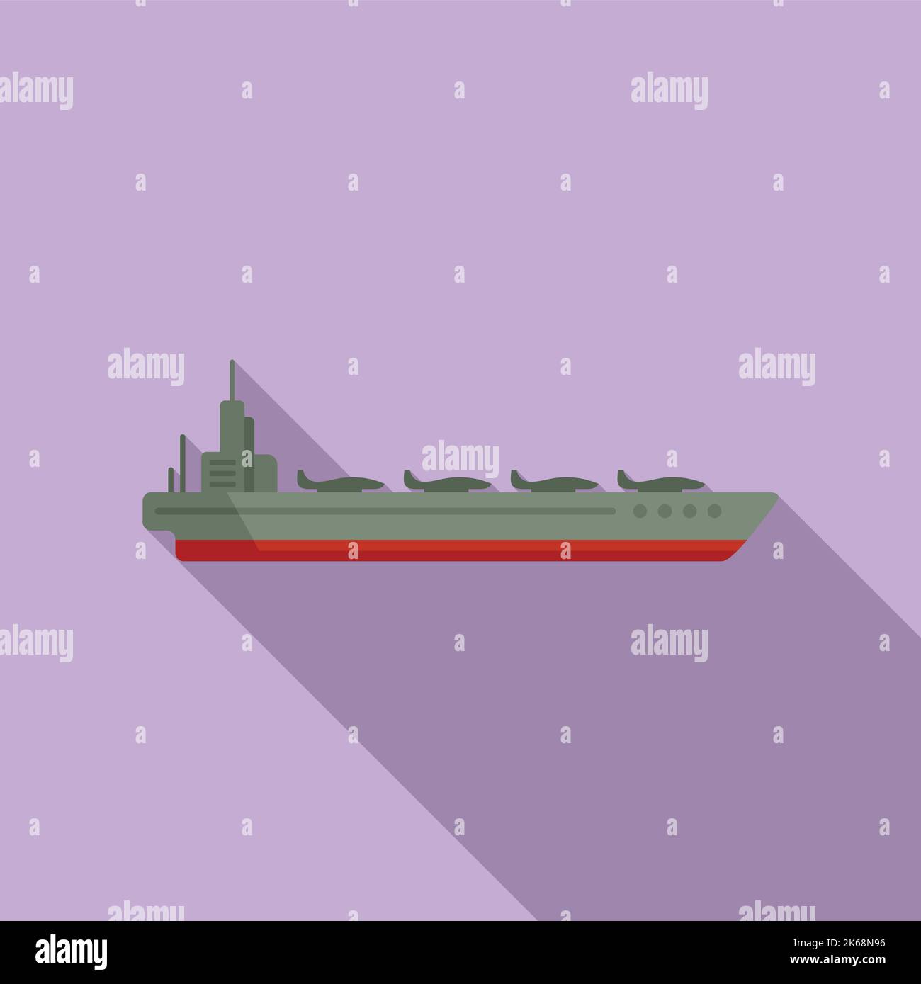 Top aircraft carrier icon flat vector. Navy ship. Naval war Stock ...
