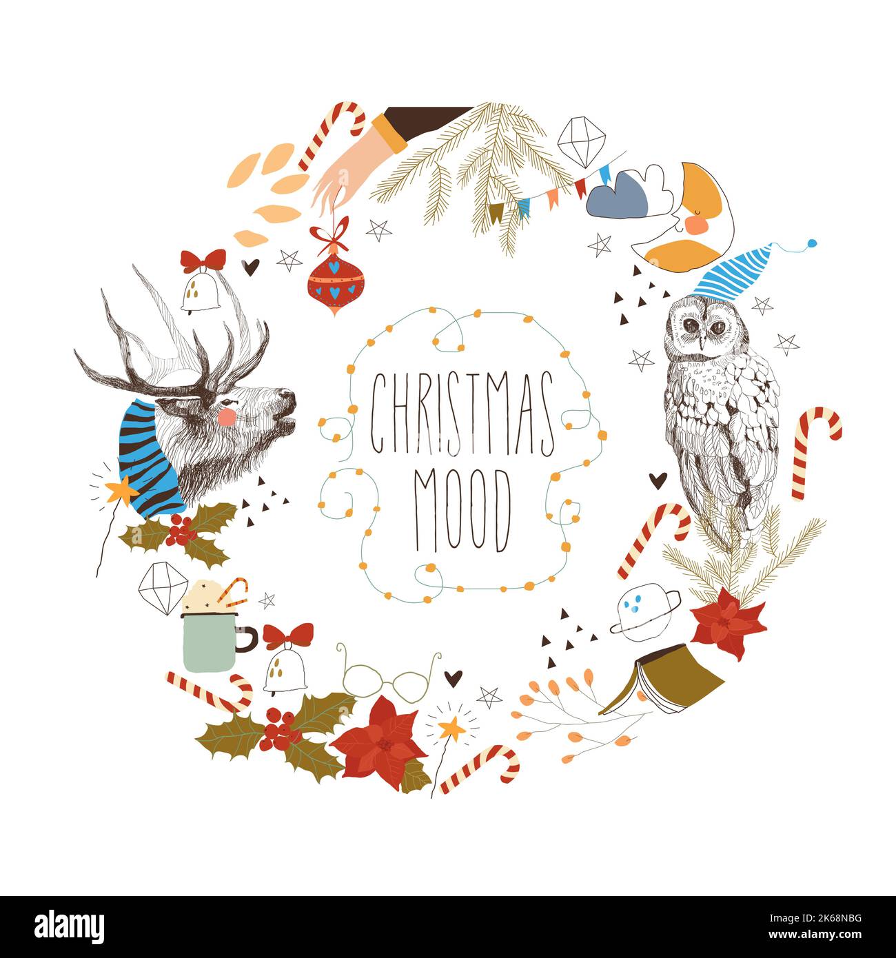 Reindeer pine branch Cut Out Stock Images & Pictures - Alamy