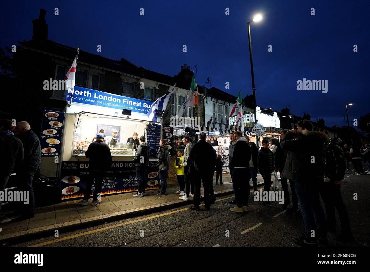 Food vendors outside the ground prior to the UEFA Champions League ...