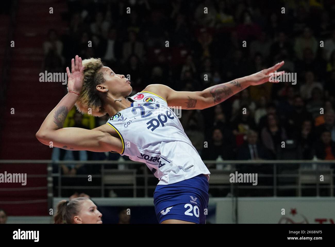 ISTANBUL, TURKEY - APRIL 30, 2022: Melissa Vargas serves during ...