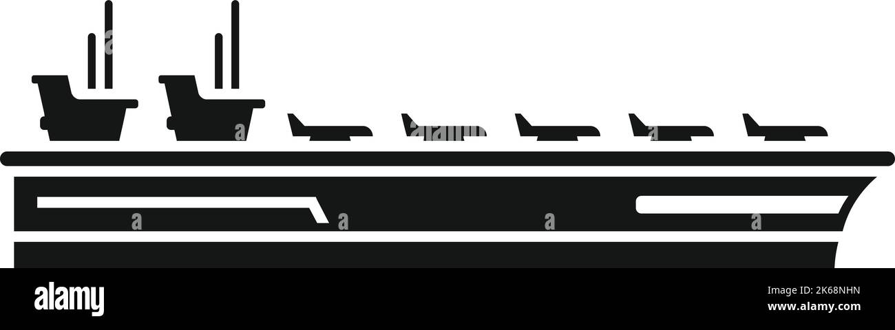 Military aircraft carrier icon simple vector. Navy ship. Top war Stock ...