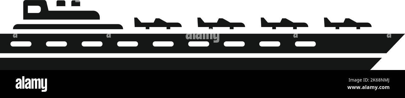 Aircraft carrier view icon simple vector. Navy ship. Naval top war ...