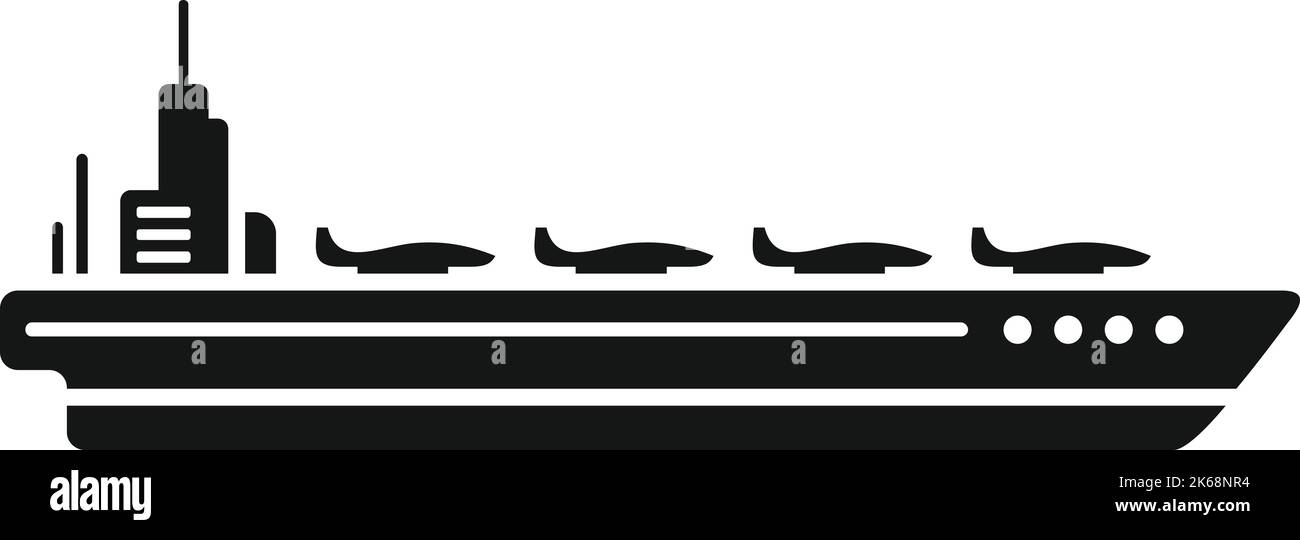 Top aircraft carrier icon simple vector. Navy ship. Naval war Stock ...