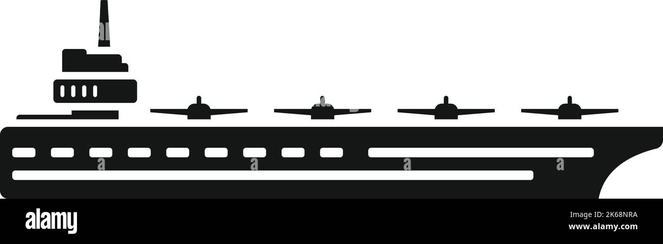 War aircraft carrier icon simple vector. Navy ship. Naval view Stock ...