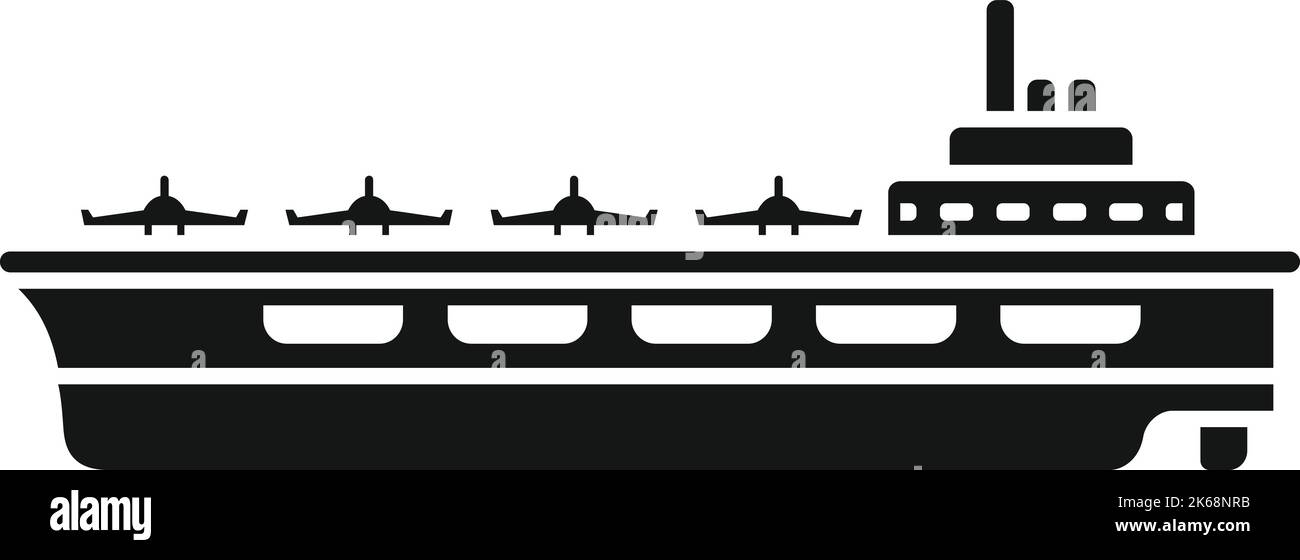 Sea aircraft carrier icon simple vector. Navy ship. Naval view Stock ...