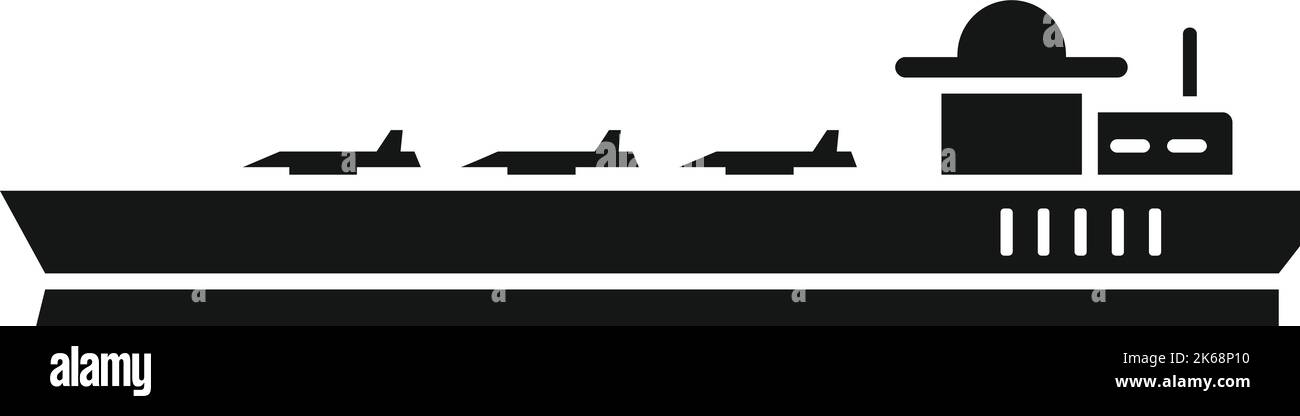 Weapon carrier ship icon simple vector. Navy battleship. Naval view ...