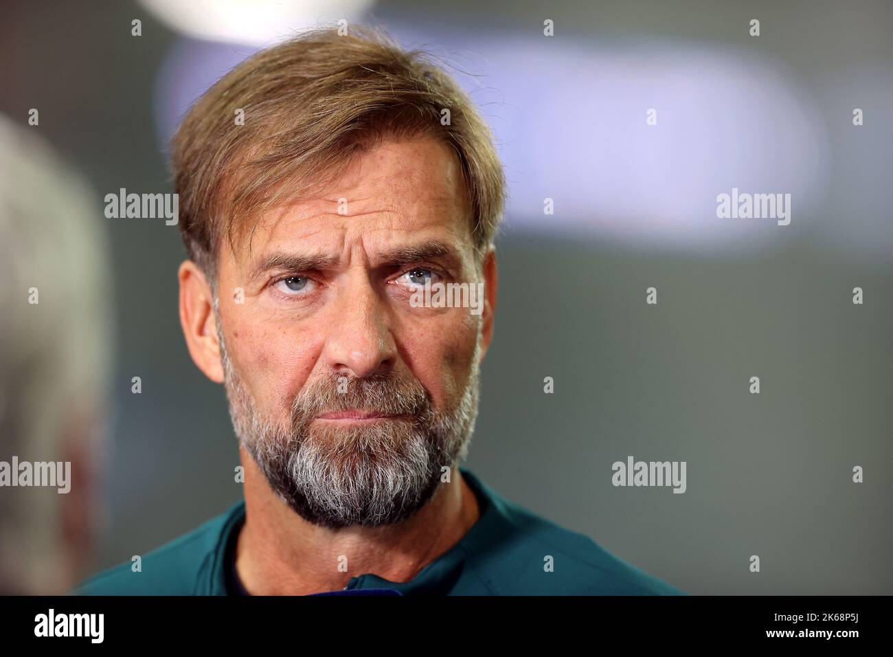 Liverpool manager Jurgen Klopp is interviewed before the UEFA Champions ...