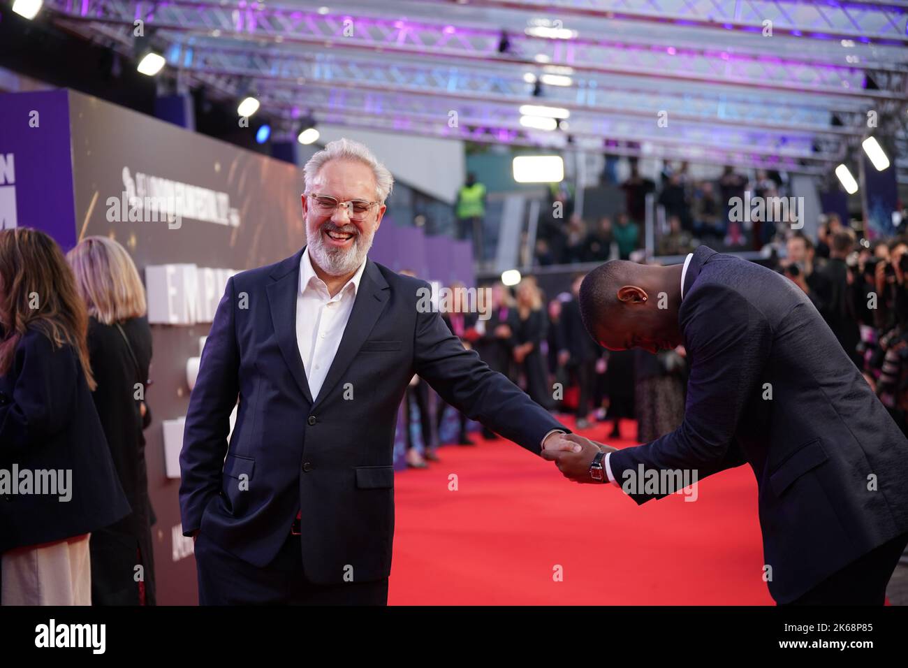 Sam Mendes (left) and Micheal Ward attending the European premiere of ...