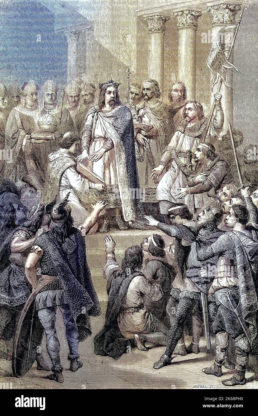 The Coronation of Hugues Capet, Hugh Cape, 939-996, the King of the ...