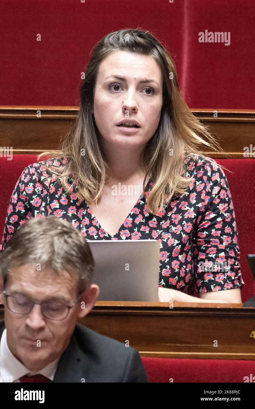 Deputy Marie Pochon attends a session of Questions to the Government at ...