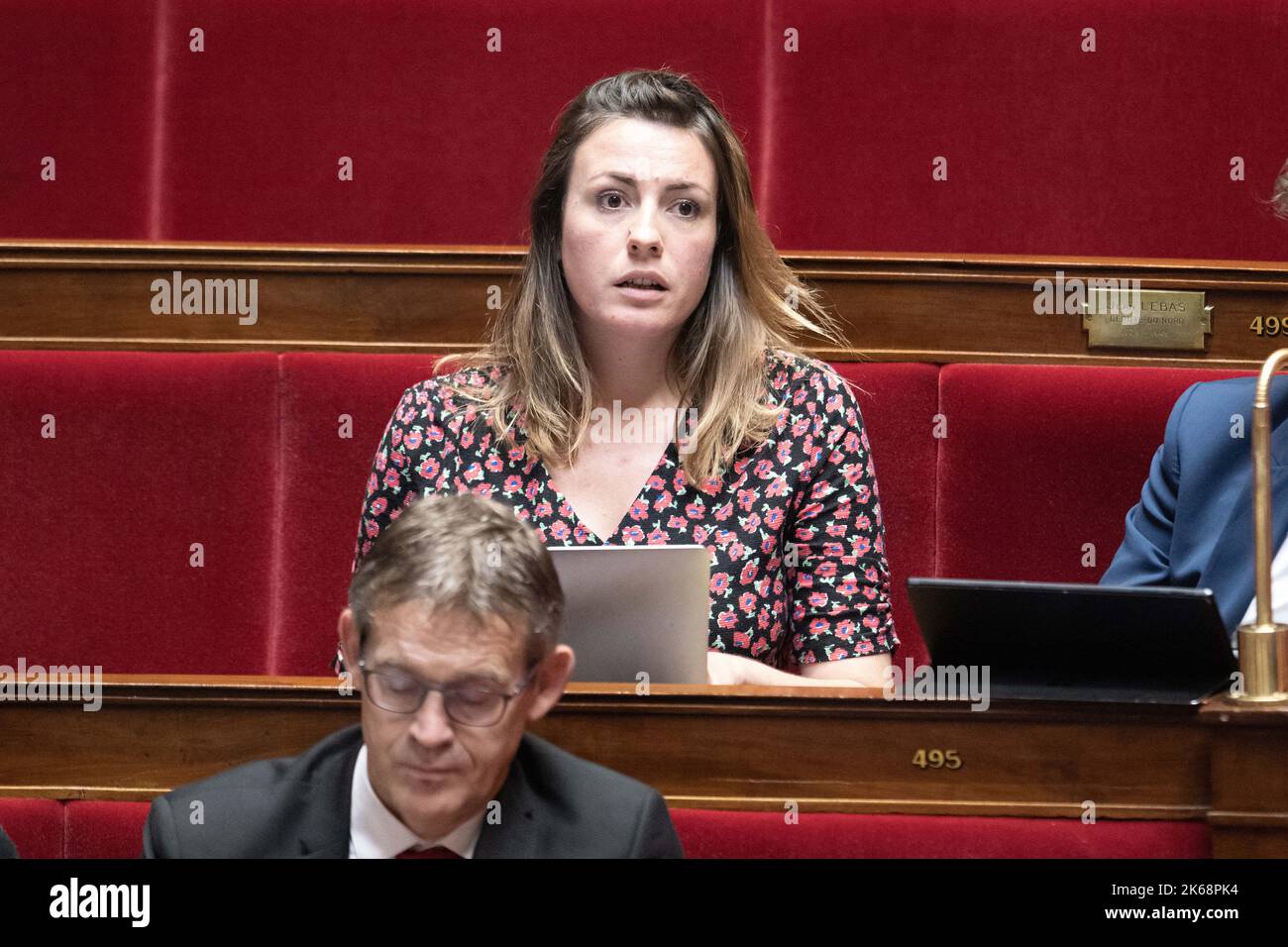 Deputy Marie Pochon attends a session of Questions to the Government at ...