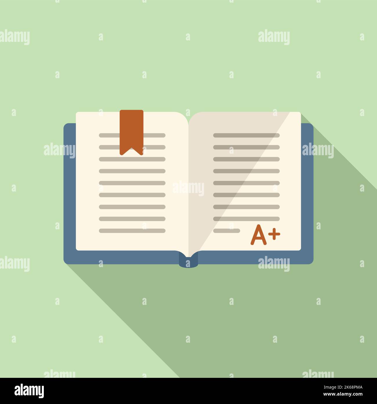 Test book icon flat vector. School exam. Paper check Stock Vector Image ...