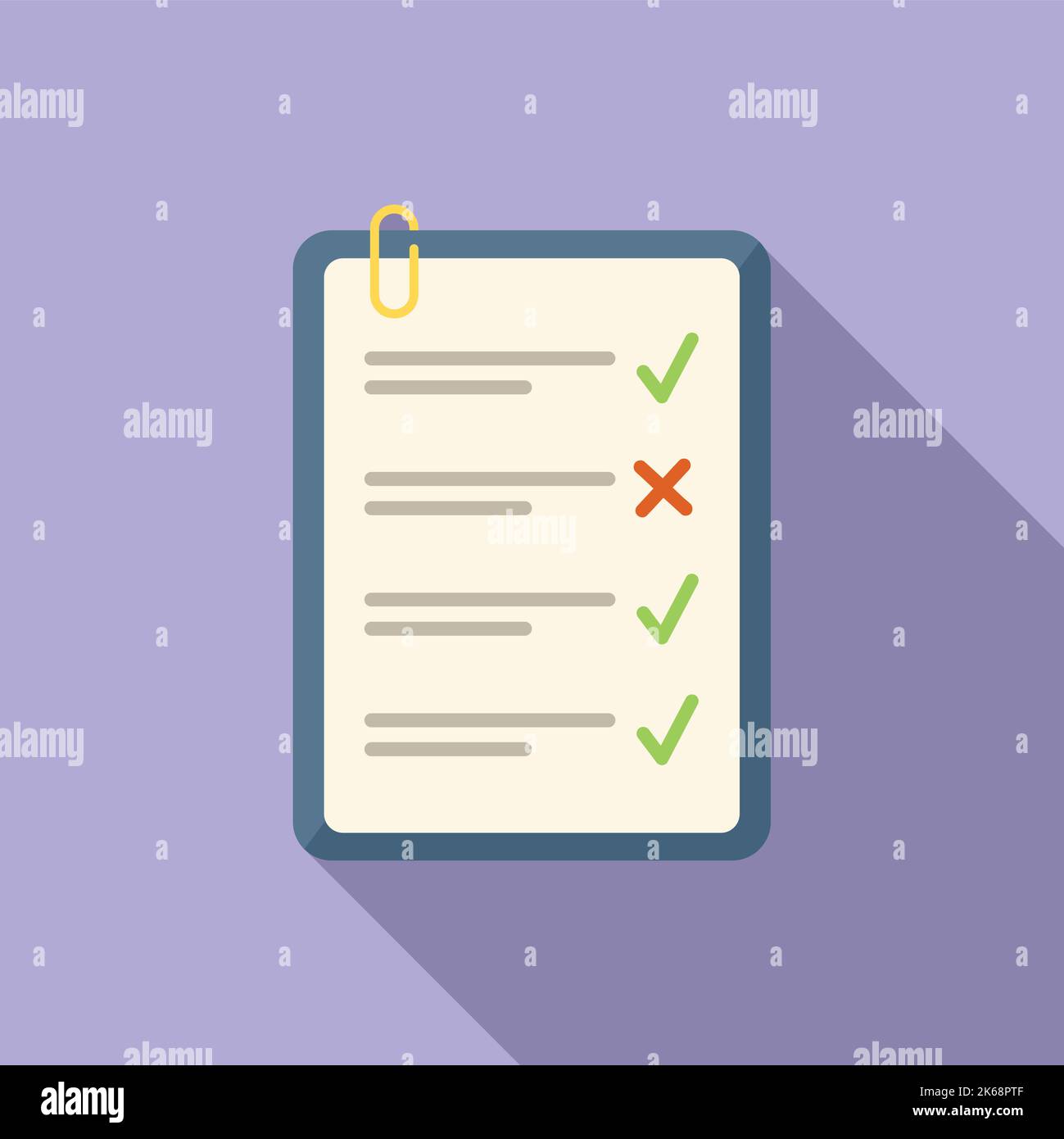 Survey test icon flat vector. Answer paper. Check form Stock Vector ...