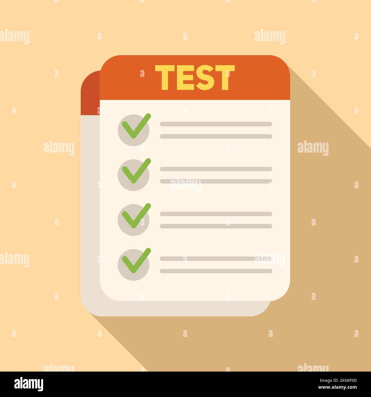 Paper test icon flat vector. Exam answer. Check form Stock Vector Image ...