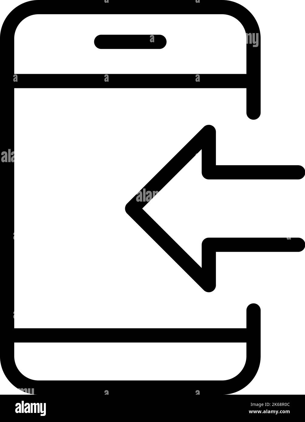 Download on smartphone icon. Arrow and phone. Vector telephone line ...